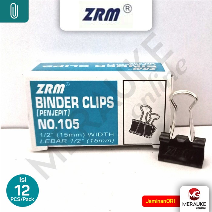 Jual Binder Klip ZRM No. 105 (1 Box isi 12 Pcs) | Shopee Indonesia