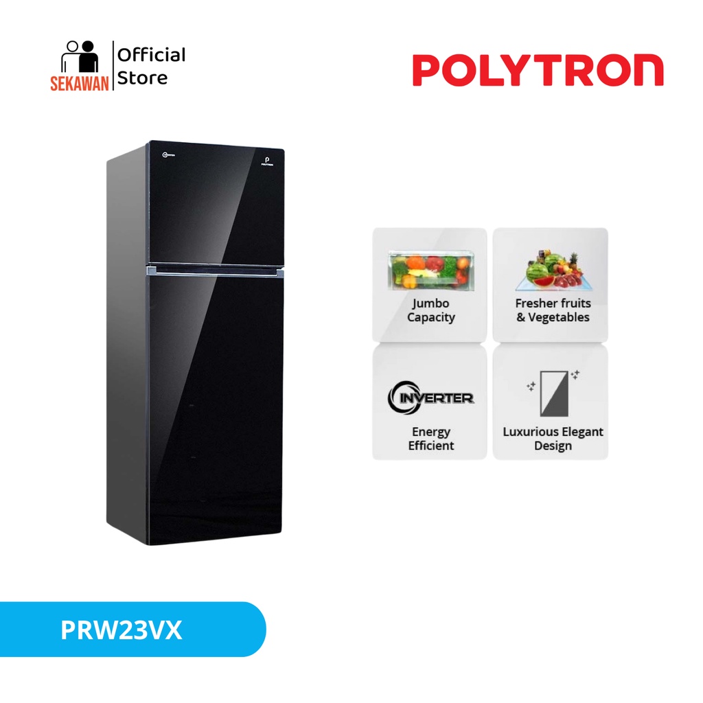 Jual Kulkas POLYTRON Belleza JUMBO 2 pintu 220 Litres PRW 23VX | Shopee ...