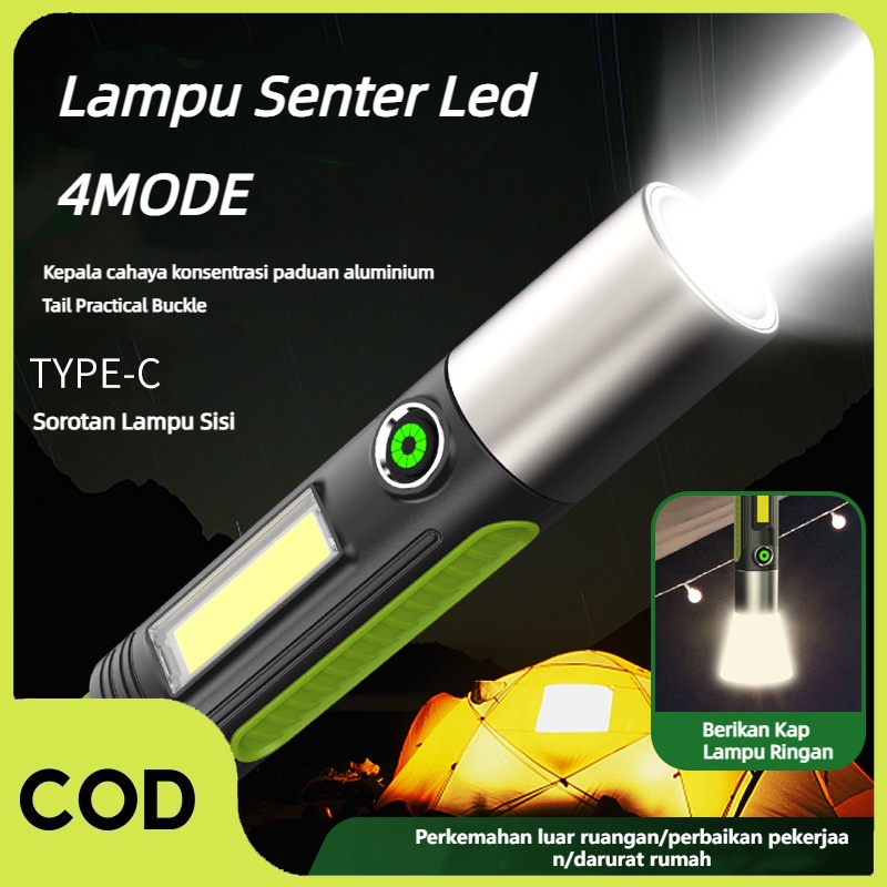 Jual 【COD】Senter LED Super Terang Swat Police Light 4 Mode Cahaya ...