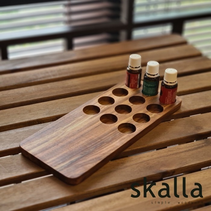 Jual Oljya tempat essential oil diffuser botol tatakan kayu storage ...