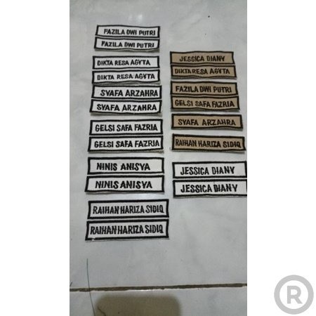 Jual Bordir bet nama seragam sekolah Bordir Nama Custom | Shopee Indonesia