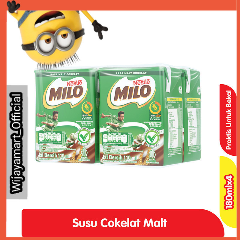 Jual Milo UHT Activ-Go Pack Kotak 4 x 110 ml | Shopee Indonesia