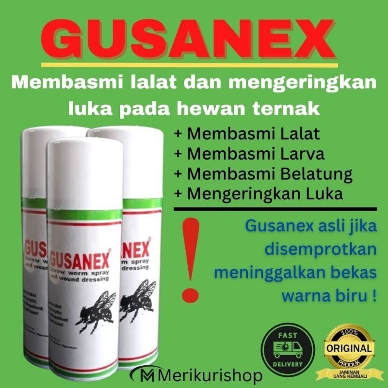 Jual GUSANEX OBAT SPRAY LUKA LUAR ANTI PARASIT DAN LALAT - STOK SELALU ...