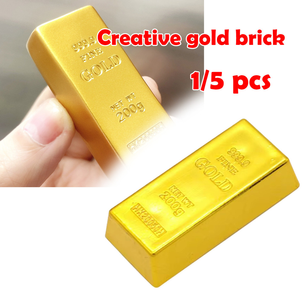 Jual 1/5pcs Gold Bar /Fine gold 999.9/Emas batang palsu/Miniatur Emas ...