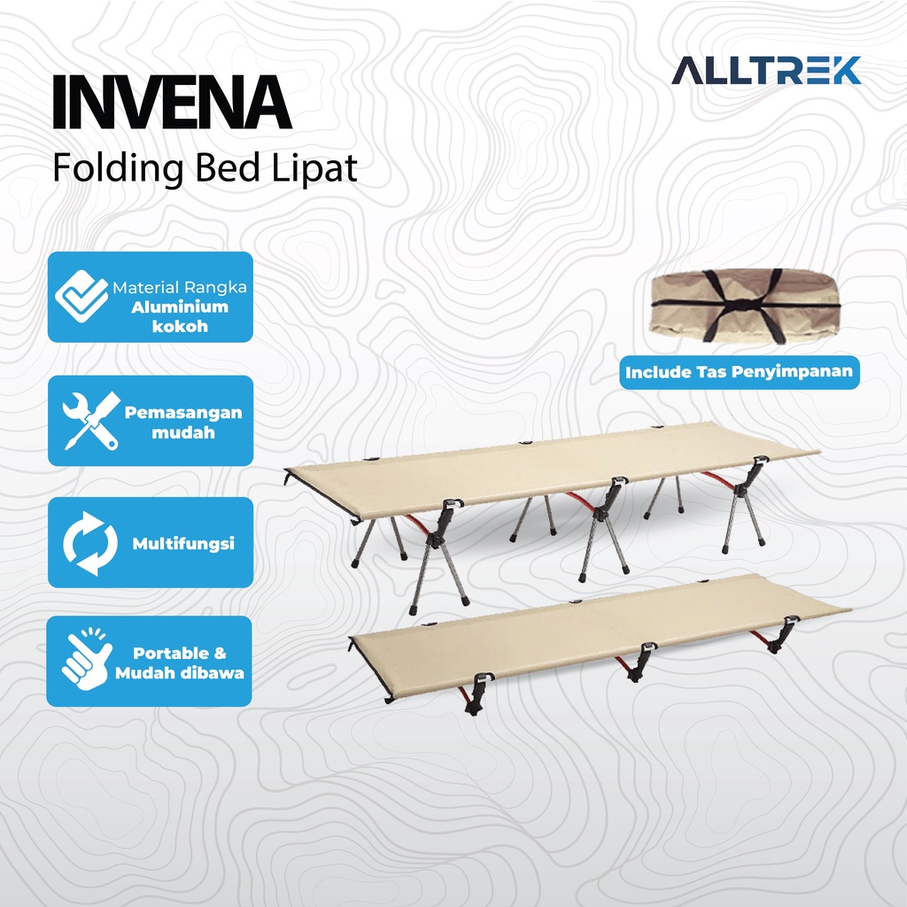 Jual ALLTREK Folding Bed INVENA Velbed Lipat Camping Portable | Shopee ...