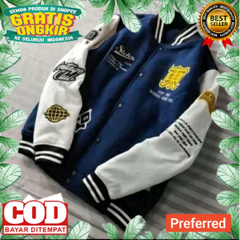 Jual JAKET MODEL BARU STYLE TRENDY /Jaket Varsity Vintage Pull Bordir ...