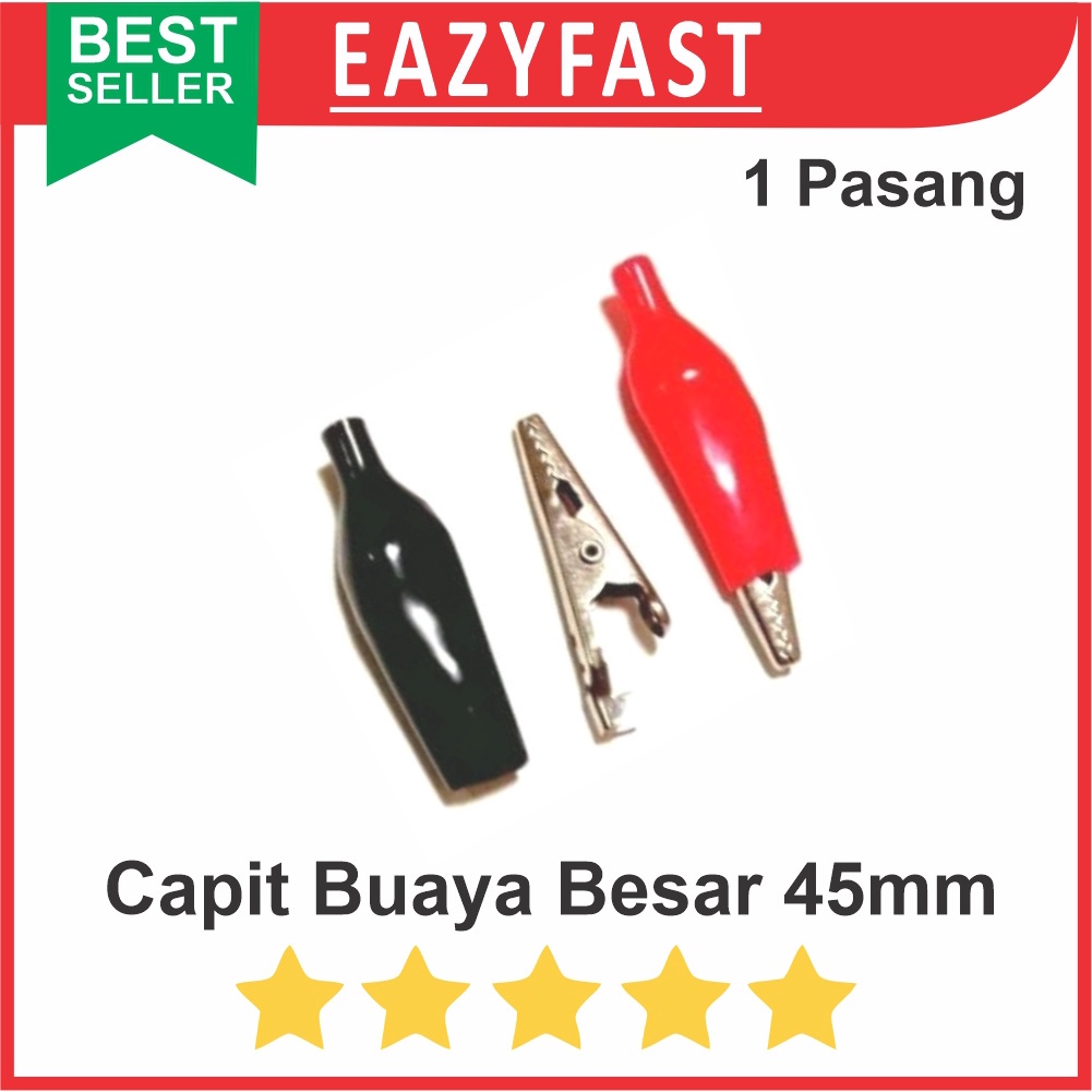 Jual Capit Buaya Besar 45mm Jepit Kabel Listrik 1 Set Pasang hitam ...