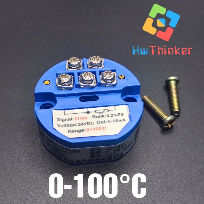 Jual RTD PT100 PT-100 Temperature Transmitter 0-100 C Output 4-20mA ...