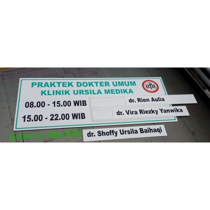 Jual Sign Label Sign Board Acrylic Papan Nama Jadwal Praktek dokter ...