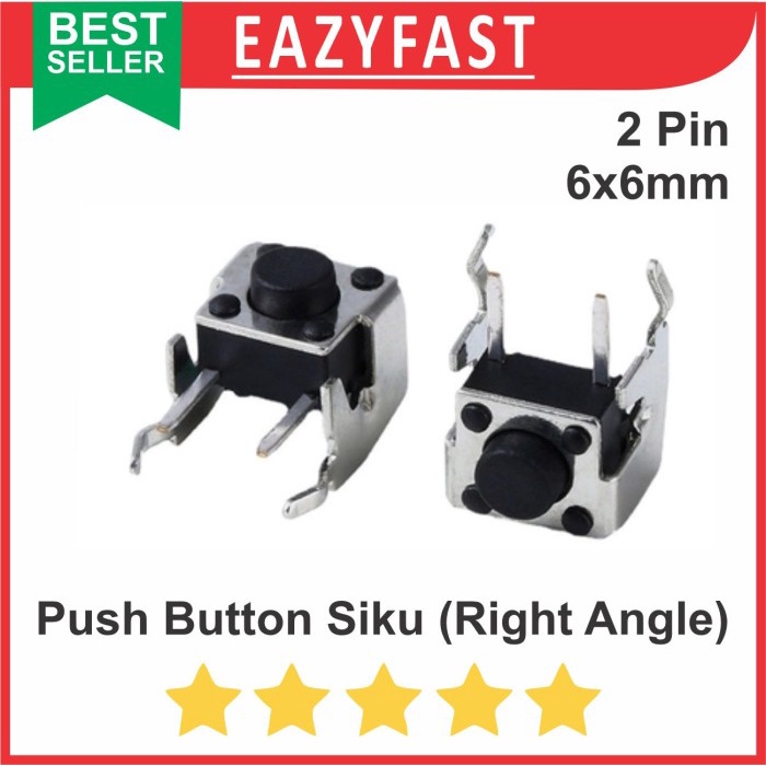 Jual Tactile Push Button Angle Siku 2P 2 4 Pin Kaki Momentary Saklar ...