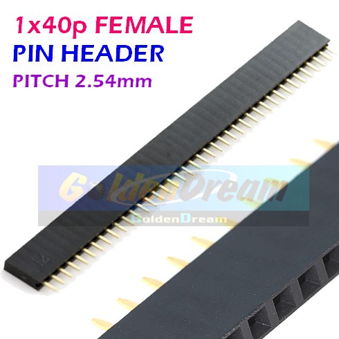 Jual 1x40p Female Pin Header 2.54mm 40 Pin Single Row PCB Connector ...