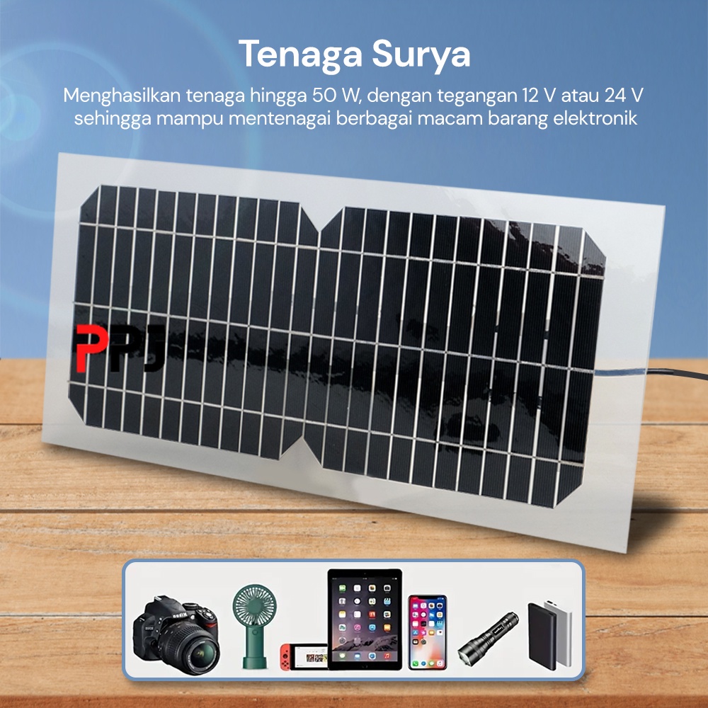Jual PPJ Charger Solar Panel Portable 50W + DC Output Port - BO37 ...