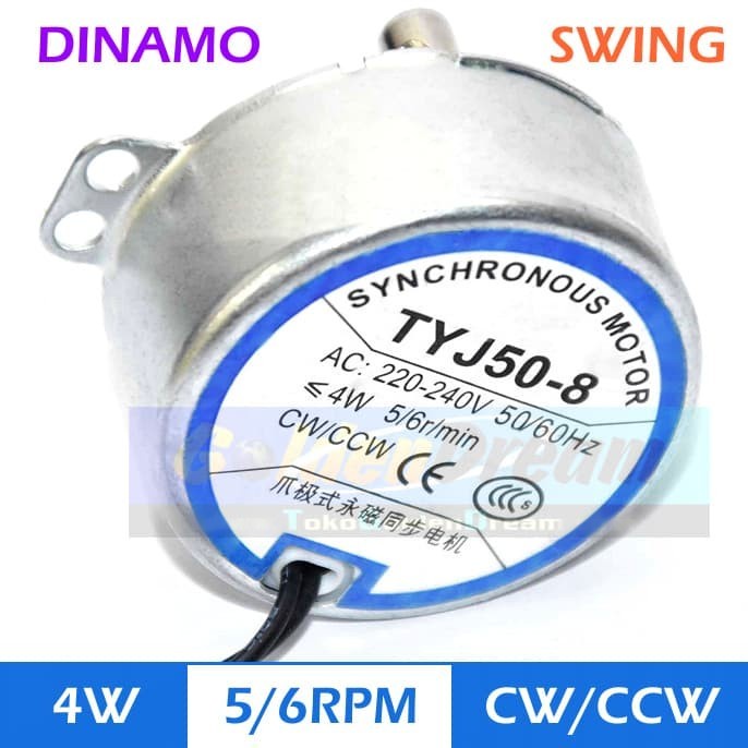 Jual Dinamo Swing AC 220v 4w TYJ50-8 Synchronous Motor Tetas Microwave ...