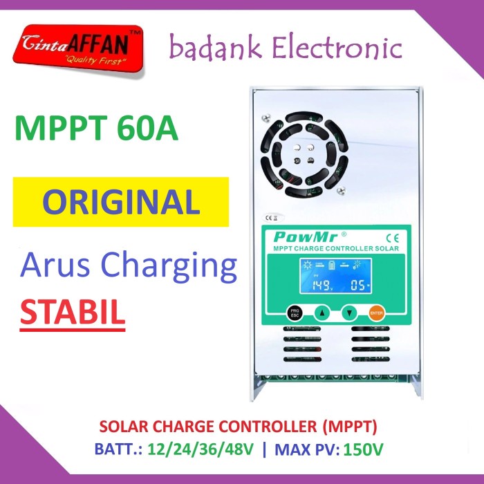 Jual PowMr-60A MPPT Solar Charge Controller 60A 12V/24V/36V/48V FAZ27 | Shopee Indonesia