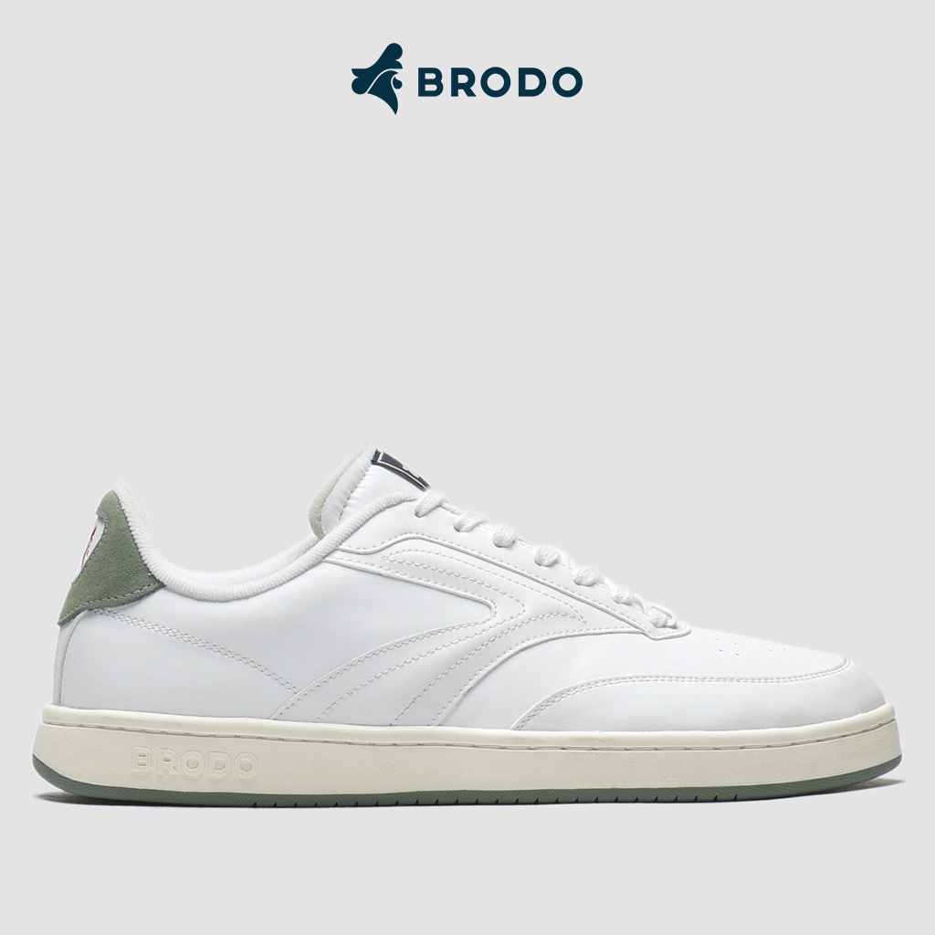 Jual BRODO - Sneakers Ace Tennis White Olive | Shopee Indonesia