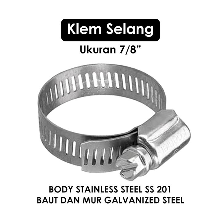 Jual Klem Selang Air Kran Hose Clamp Stainless 7/8 Inch Klem Tabung Gas ...