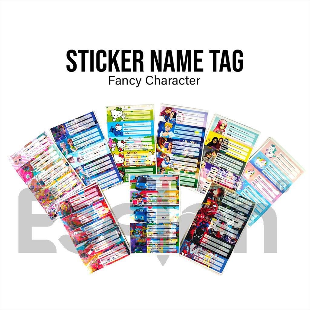 Jual Stiker label buku mata pelajaran karakter / sticker nama / sticker ...