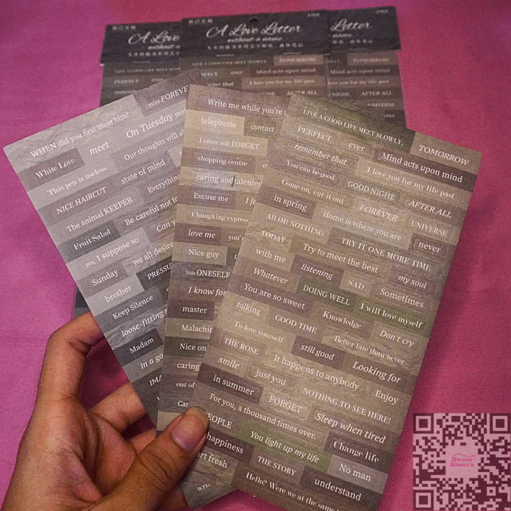Jual [3 Pcs/Pack] Wordless Love Letter Sticker Series Stiker Kalimat ...