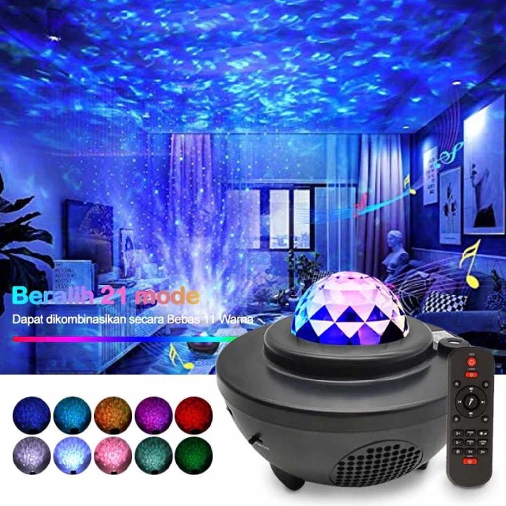 Jual Lampu Proyektor dengan Speaker Langit Malam Bintang 2in1 / Galaxy ...