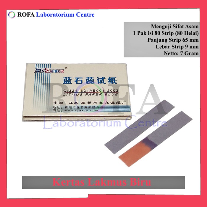 Jual Kertas Lakmus Biru / Litmus Paper Blue / Kertas pH / Indikator ...