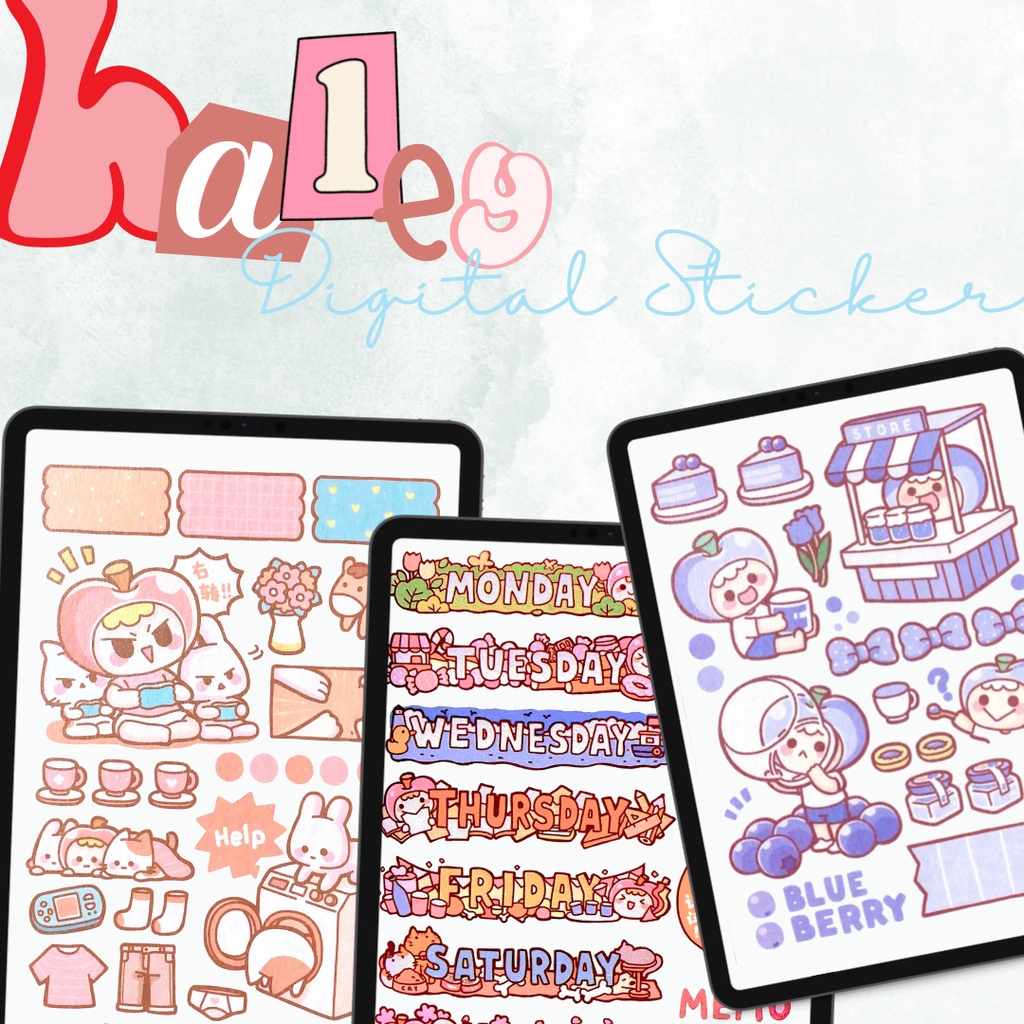 Jual Sticker Digital Pre-Crop Animation Cute --- Haley Digital Sticker ...