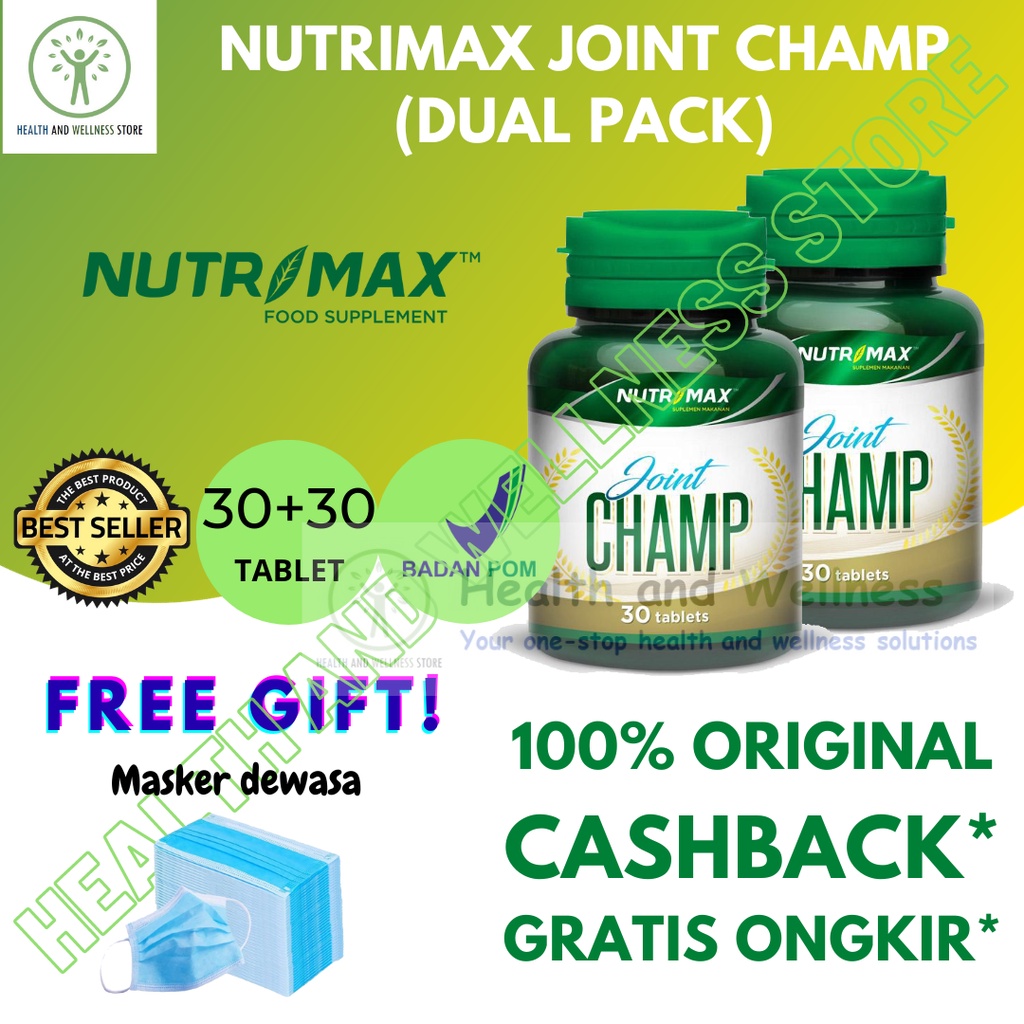 Jual Nutrimax Joint Champ 30 Tablet 2 Botol Dual Pack Joint Kesehatan ...