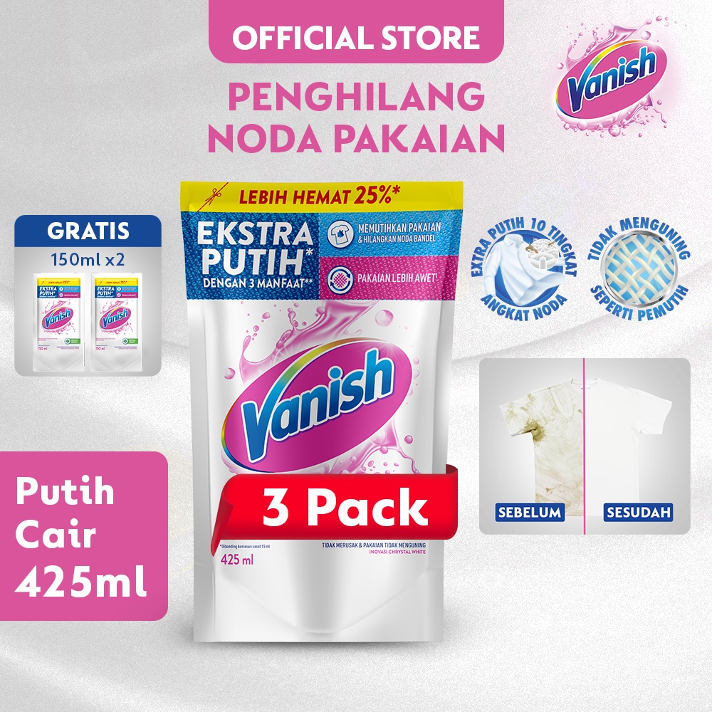 Jual [Buy 3 get 2] Vanish White Cair 425ml x3 Free Vanish White Cair 150ml x2 | Shopee Indonesia