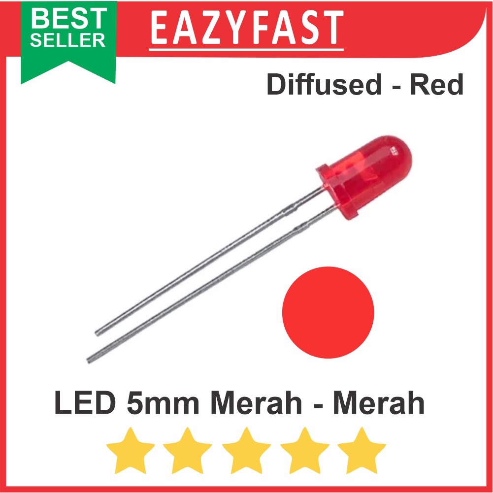 Jual LED 5mm Diffused Red Merah | Shopee Indonesia