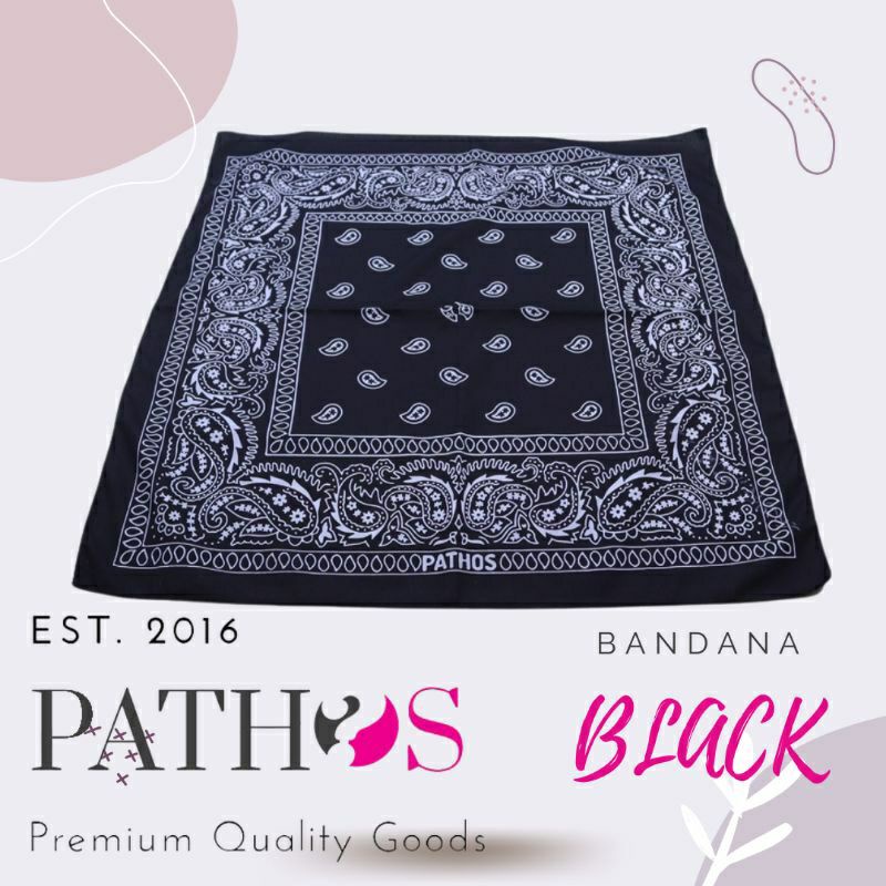 Jual Pathos - Slayer Bandana Scraf Motif Paisley Pattern Retro Hitam ...