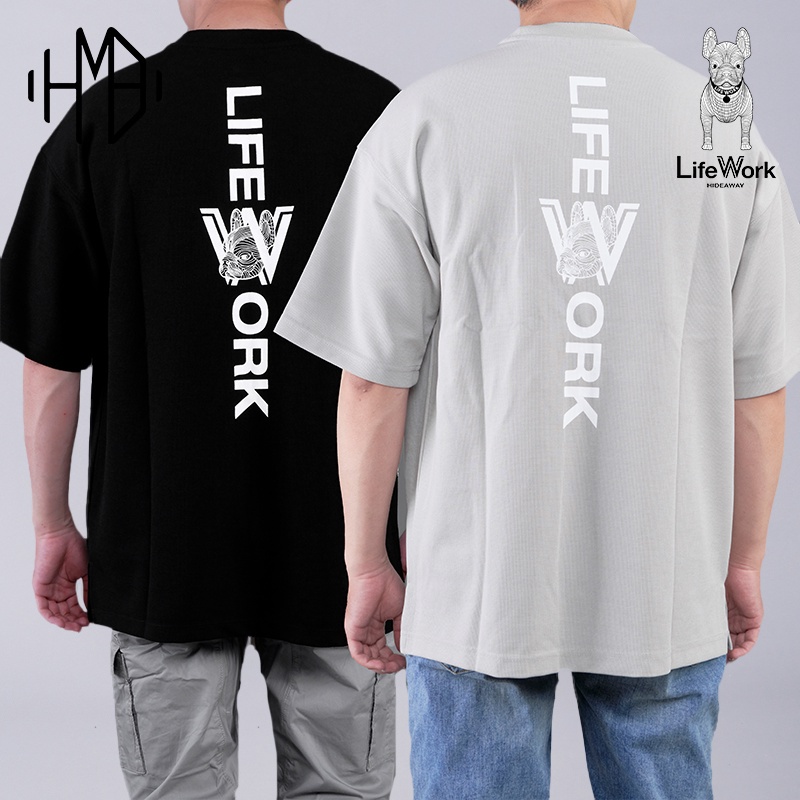 Jual Life Work Korea Square Wappen Tee lifework | Shopee Indonesia