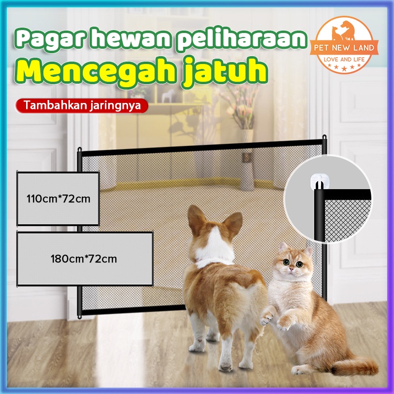 Jual Pintu Jaring Penghalang Pagar Kandang Kucing Anjing 180CM Magic ...