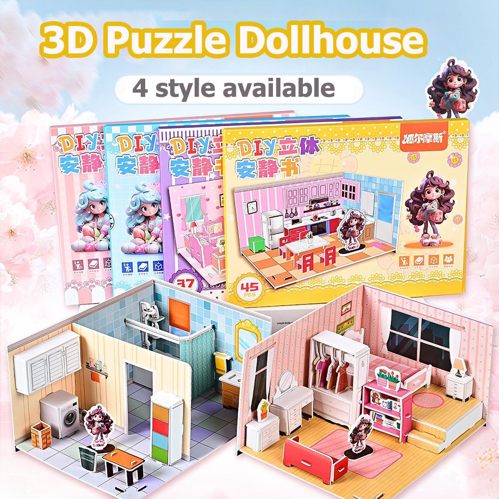 Jual Mainan Puzzle Bangunan DIY 3D, Jigsaw Puzzle Anak Bermain Seni ...