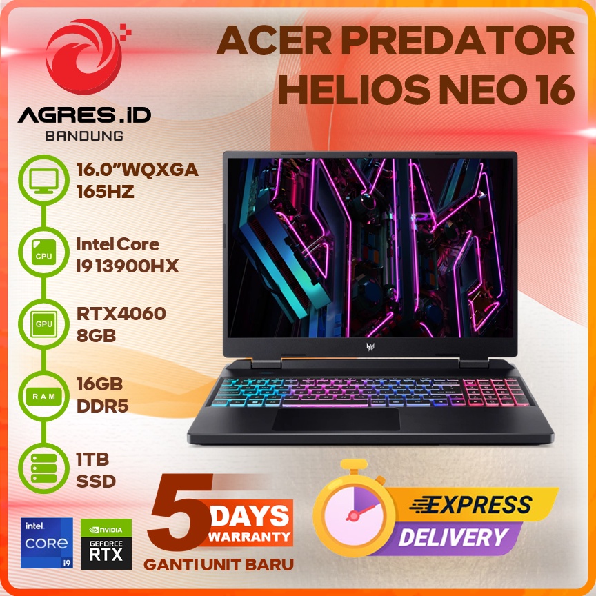 Jual ACER PREDATOR HELIOS NEO I9 13900H RTX4060 16GB 1TB 16" WQXGA IPS ...