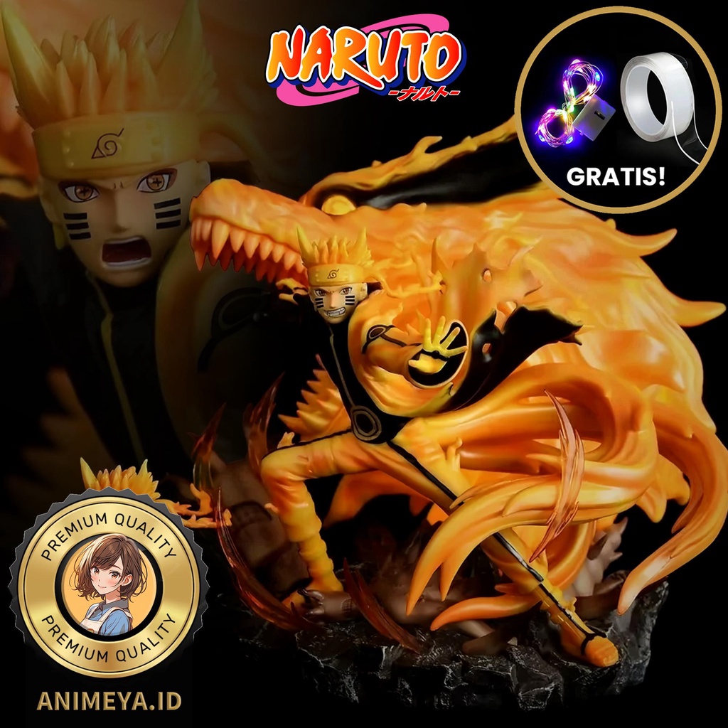 Jual Action Figure Naruto Kurama Link Mode Kyubi Diorama LED My Studio ...