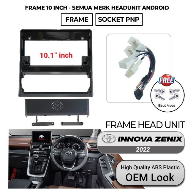 Jual Frame Head Unit Android Toyota Innova Zenix 2022 - UP 10 inch OEM ...