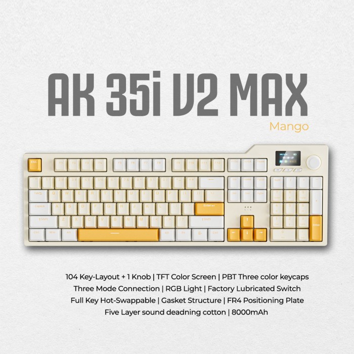 Jual Ajazz AK35i V2 MAX Full-size Mechanical Keyboard 3-Mode RGB with ...