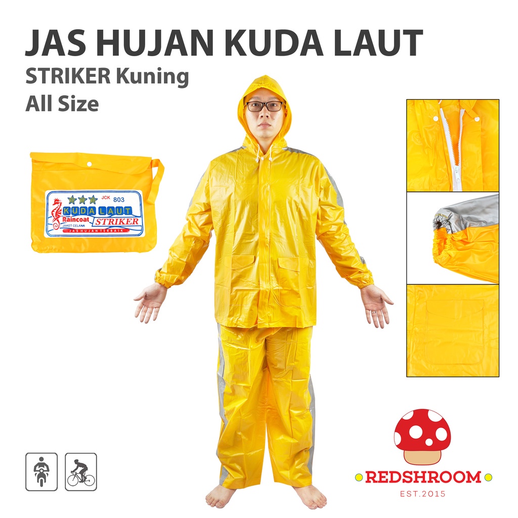 Jual Jas Hujan Dewasa KUDA LAUT STRIKER KUNING-All Size unisex | Shopee ...