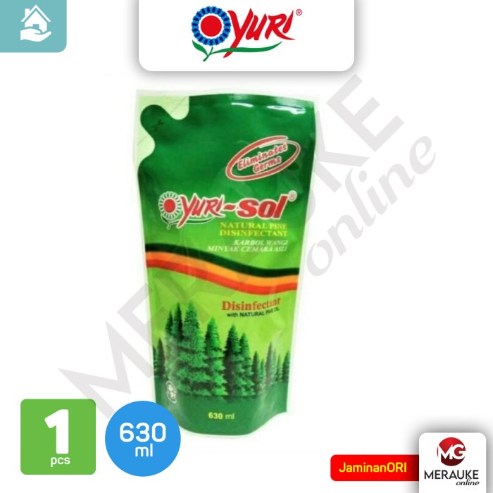 Jual YURI-Sol Pembersih Lantai Karbol Pinus Pouch 630ml | Shopee Indonesia
