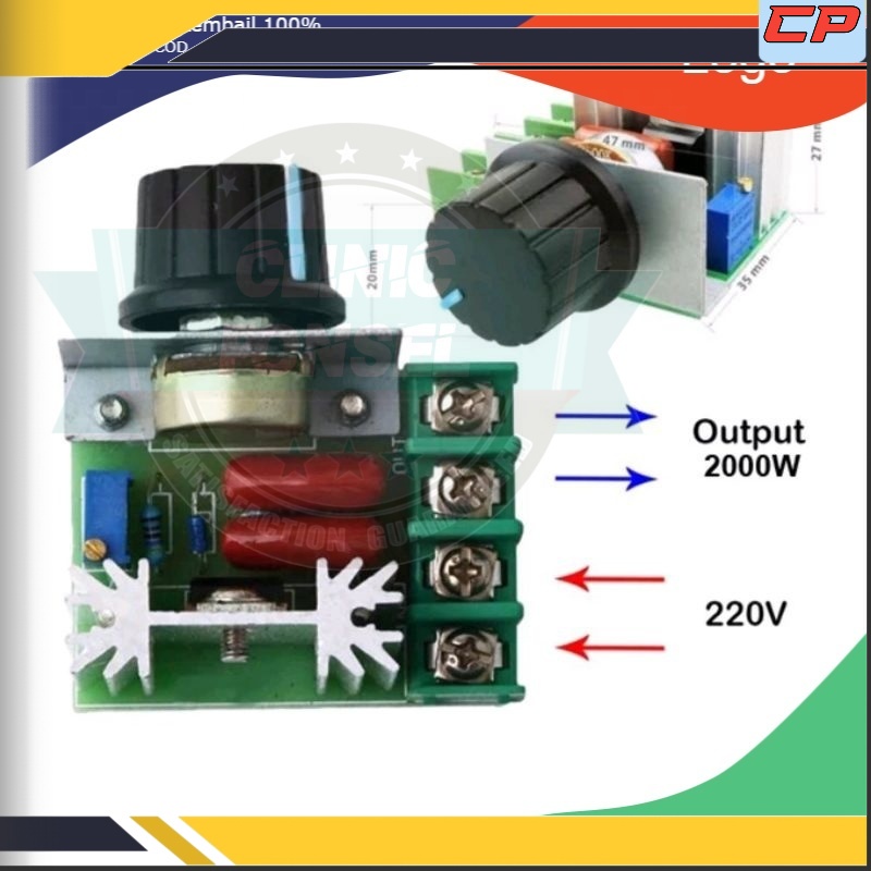 Jual Dimmer SCR 2000W AC 220V Regulator Voltage Speed Motor Suhu Pemanas | Shopee Indonesia