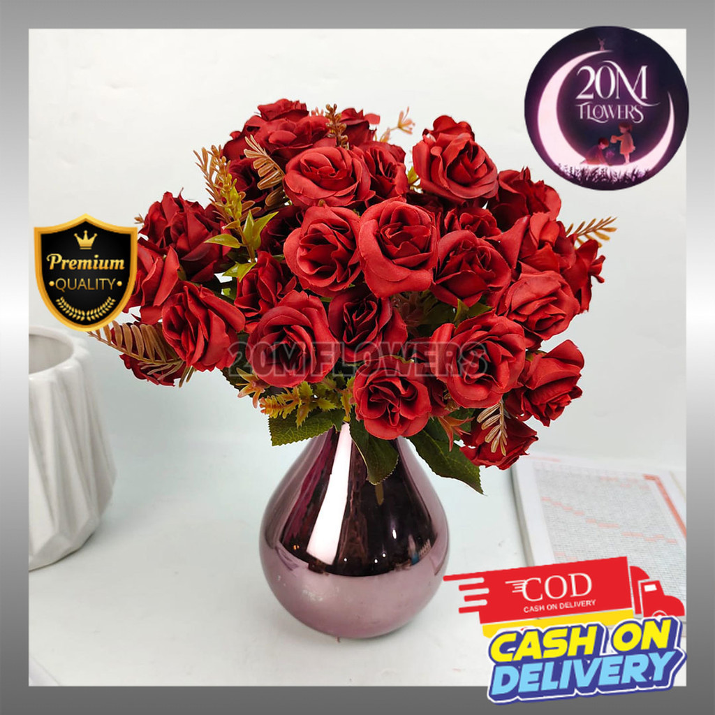 Jual Bunga Mawar Mini Vintage artificial flowers bunga Imitasi kain ...