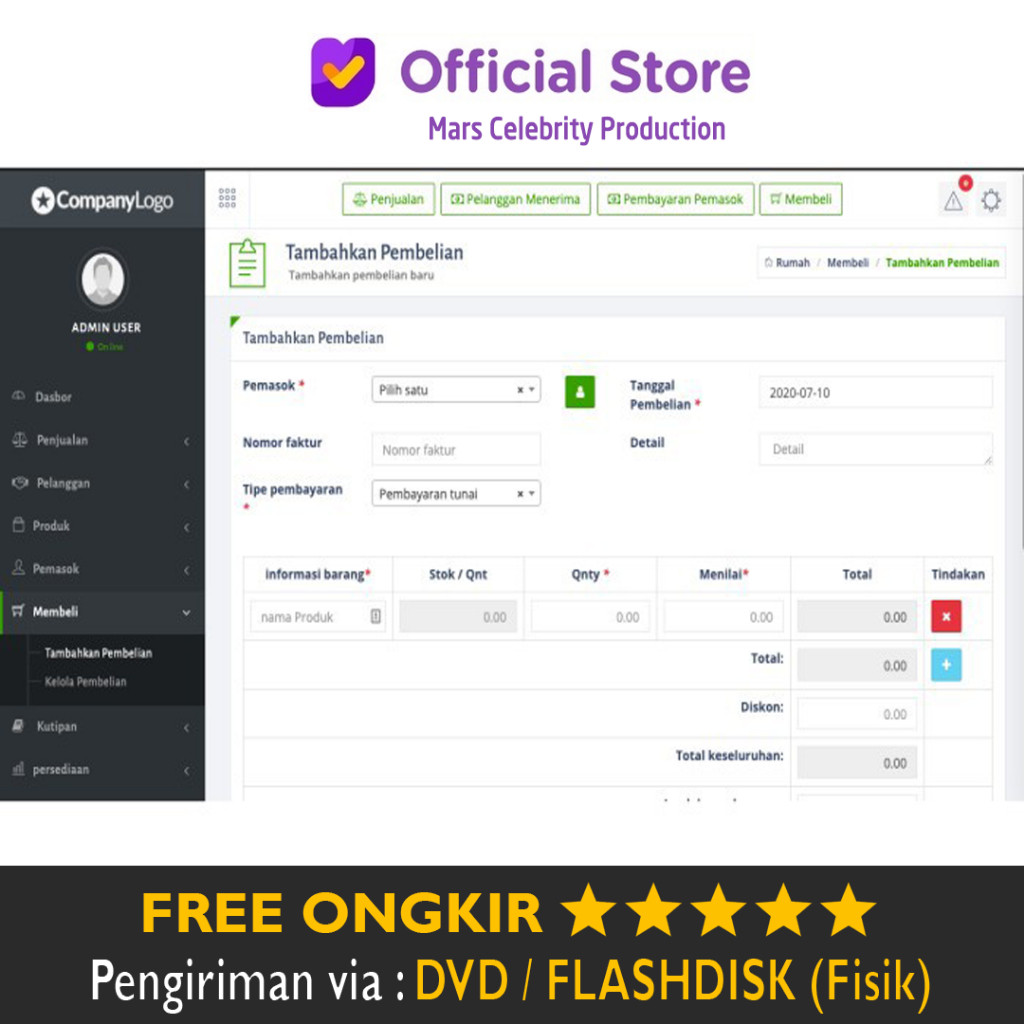 Jual Software ERP Sales Plus POS IPOS Web PHP Code Igniter CI Source Code Premium Lifetime ...