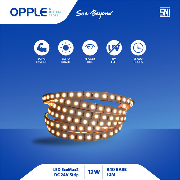 Jual OPPLE LED Strip 12W Bare Ecomax DC 24V 10m 4000K Cool Daylight Garansi 10 Tahun | Shopee ...