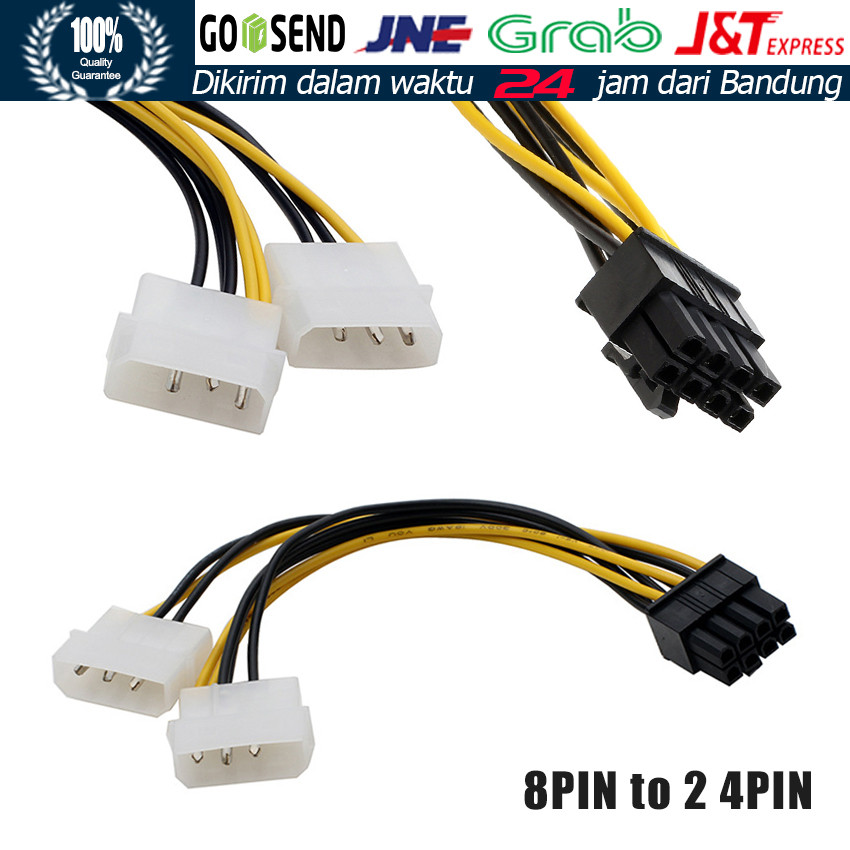 Jual Kabel Adapter Power VGA 8 Pin ke Dual 4 Pin Molex / PCIE PCI-E 8 ...