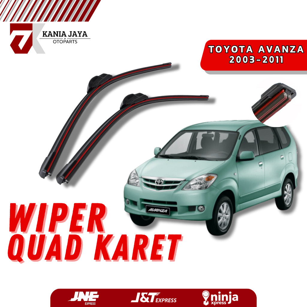 Jual Wiper Mobil Quad Blade Toyota Avanza 2003 - 2011 Frameless 1 Set ...