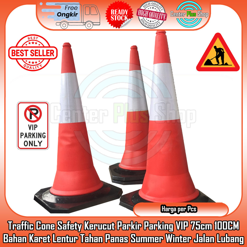 Jual Traffic Cone Kerucut Safety Cone Pvc Tinggi 75cm 100CM Karet ...