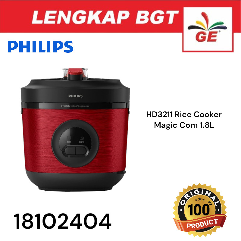 Jual Philips HD 3211 Rice Cooker Stainless Steel 1.8 Liter HD3211 ...