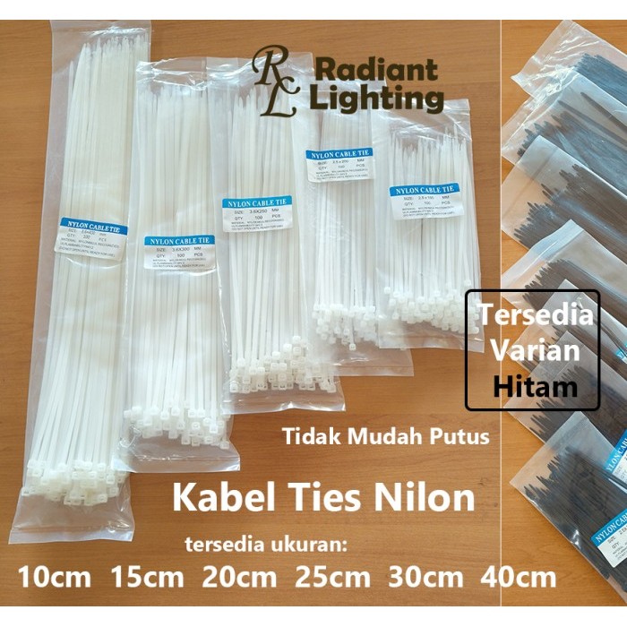 Jual Kabel Tis Nylon Cable Ties High Quality 15cm 20cm 25cm 30cm 40cm - Putih | Shopee Indonesia