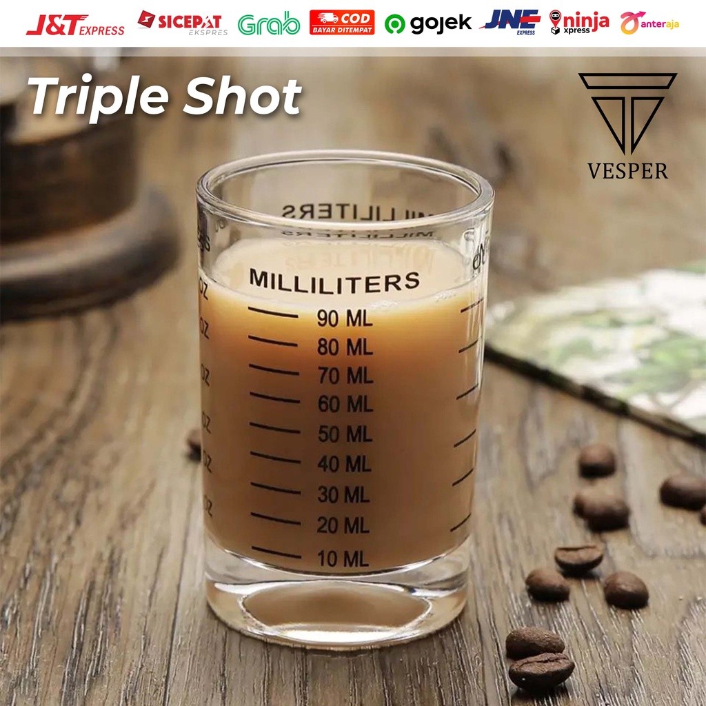 Jual VIRAL gelas takar espresso triple shot 90ml / sloki gelas ukur ...