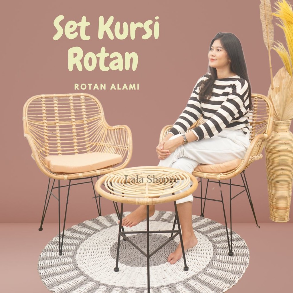 Jual Set Kursi dan Meja Cafe Busa Empuk – Rotan Mandola & Lesio, Kaki ...