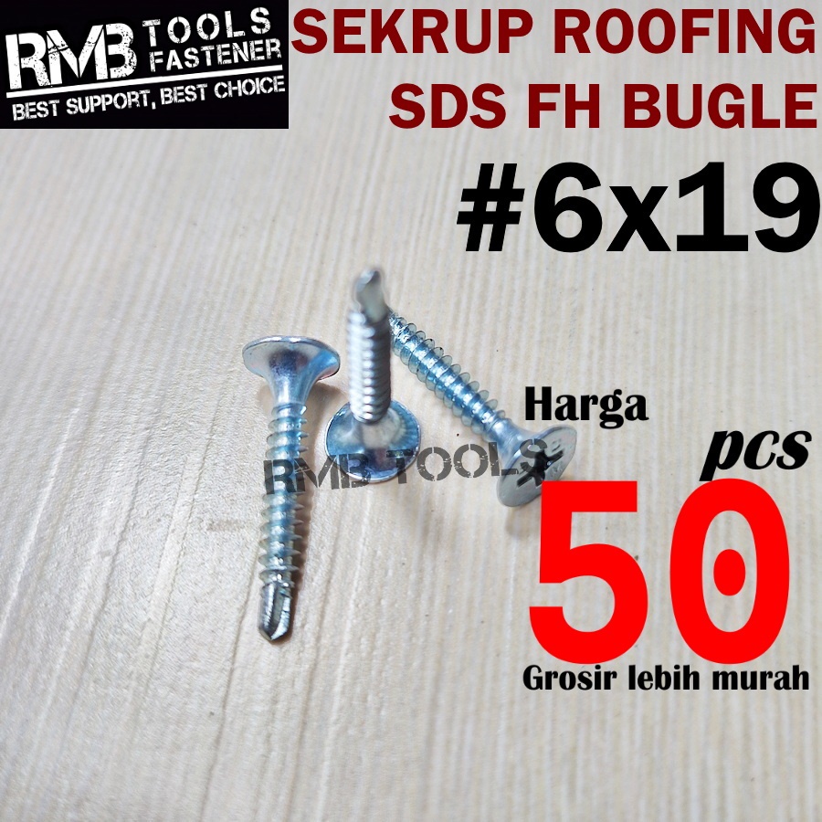 Jual Sekrup Roofing SDS 6 x 19 mm / Sekrup SDS Baja Ringan FH 6 x 1.9 cm | Shopee Indonesia